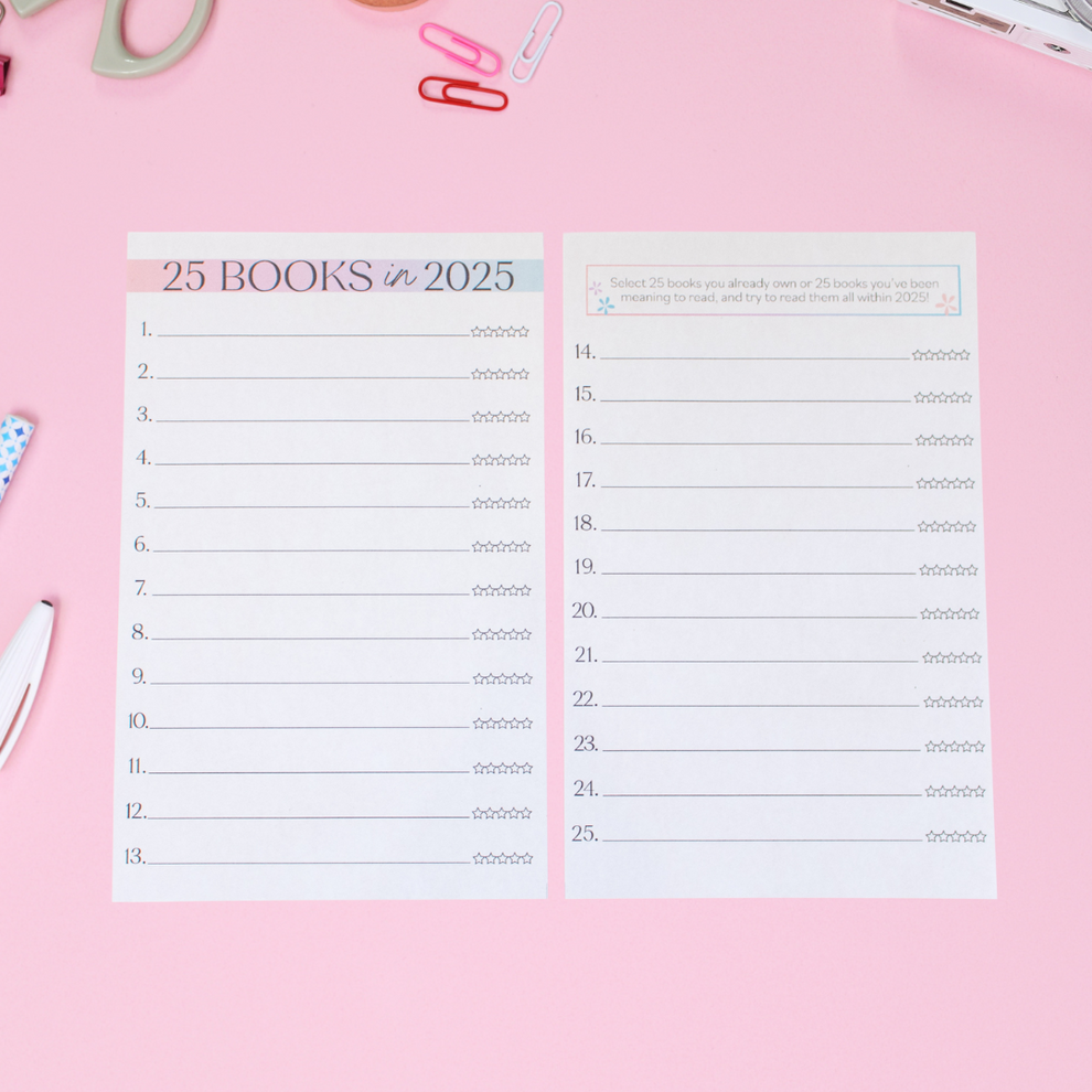 25 Books in 2025 Challenge for AFB/NC - DIGITAL PRINTABLE – Little ...