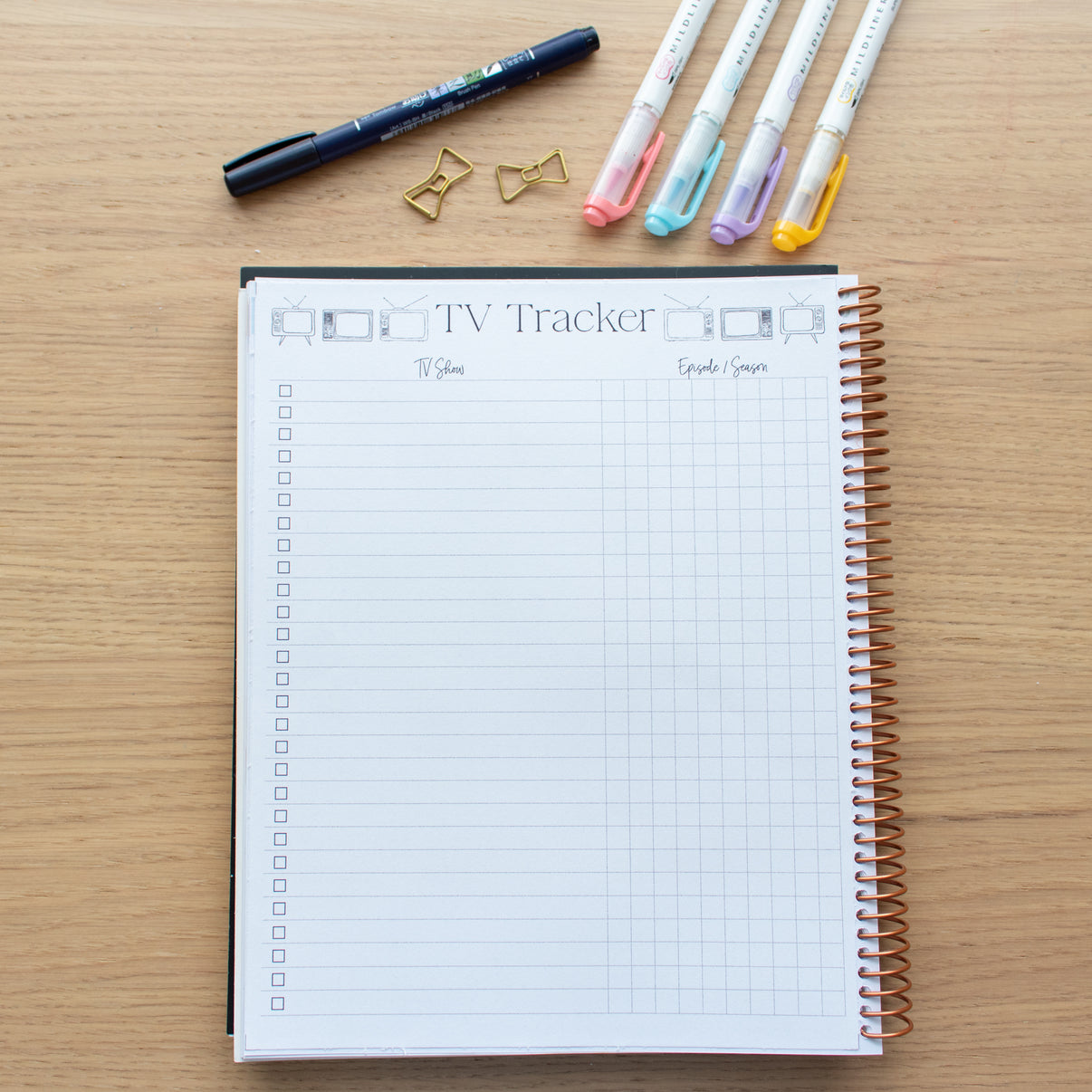 TV Tracker for NCU - PRINTABLE – Little Inklings Design