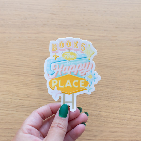 Happy Place Sign Vinyl Sticker – Little Inklings Design
