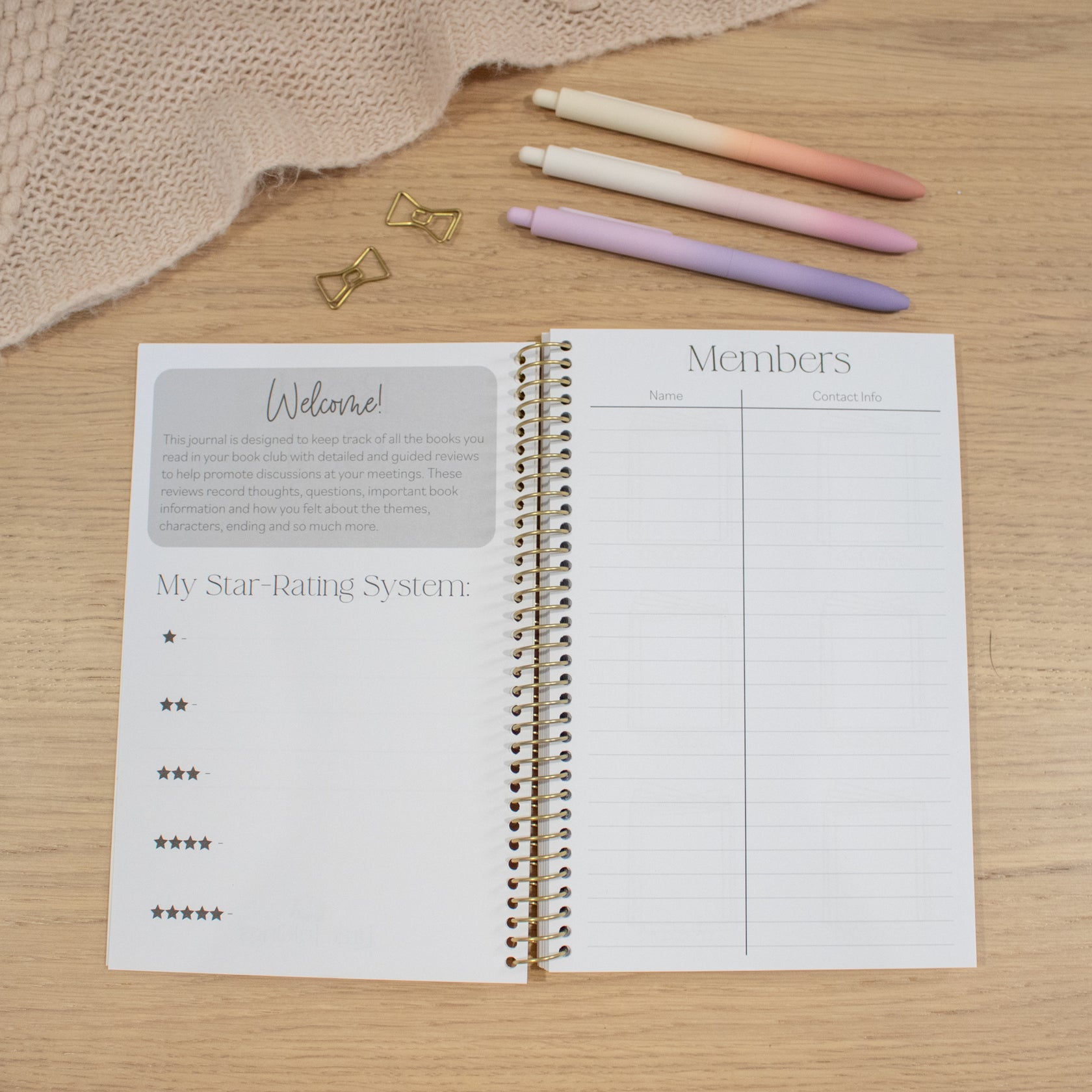 Book Club Journal - Black and Gold – Little Inklings Design