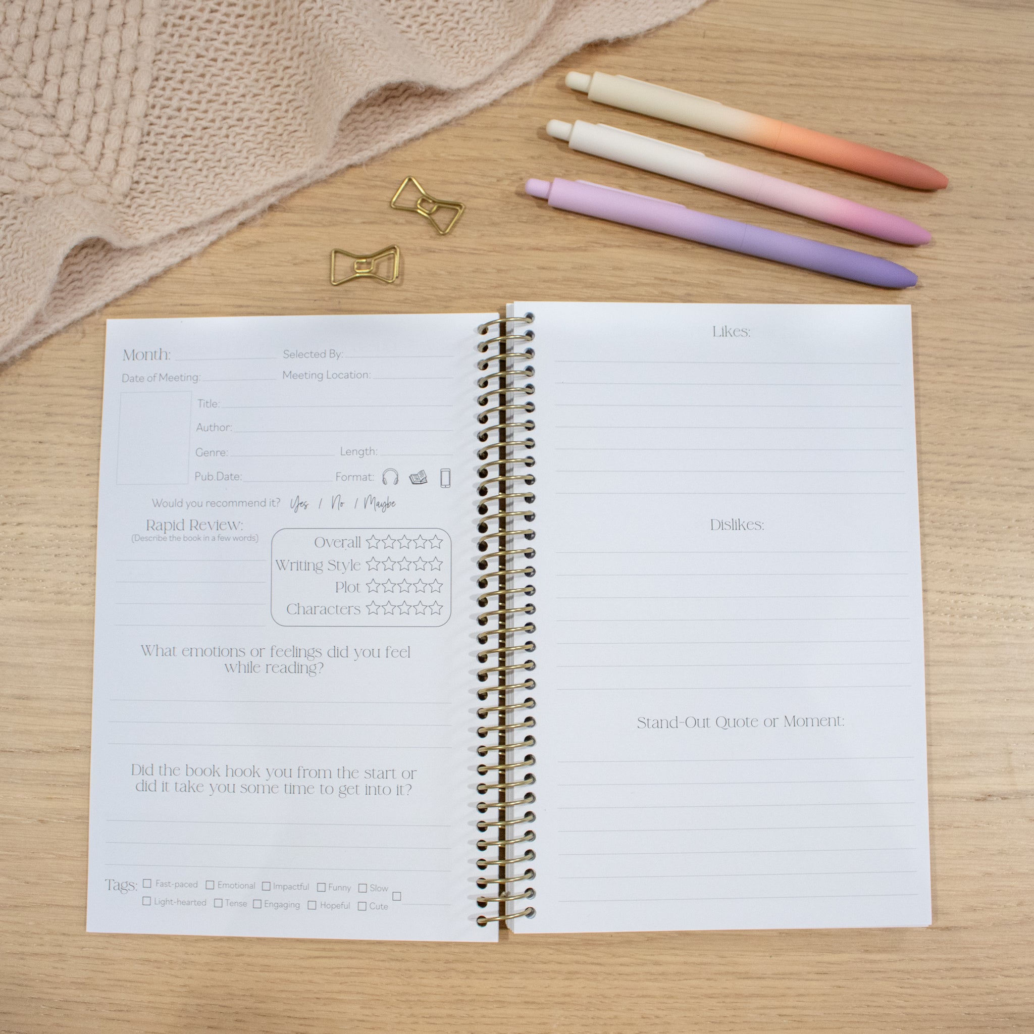 Book Club Journal - Black and Gold – Little Inklings Design