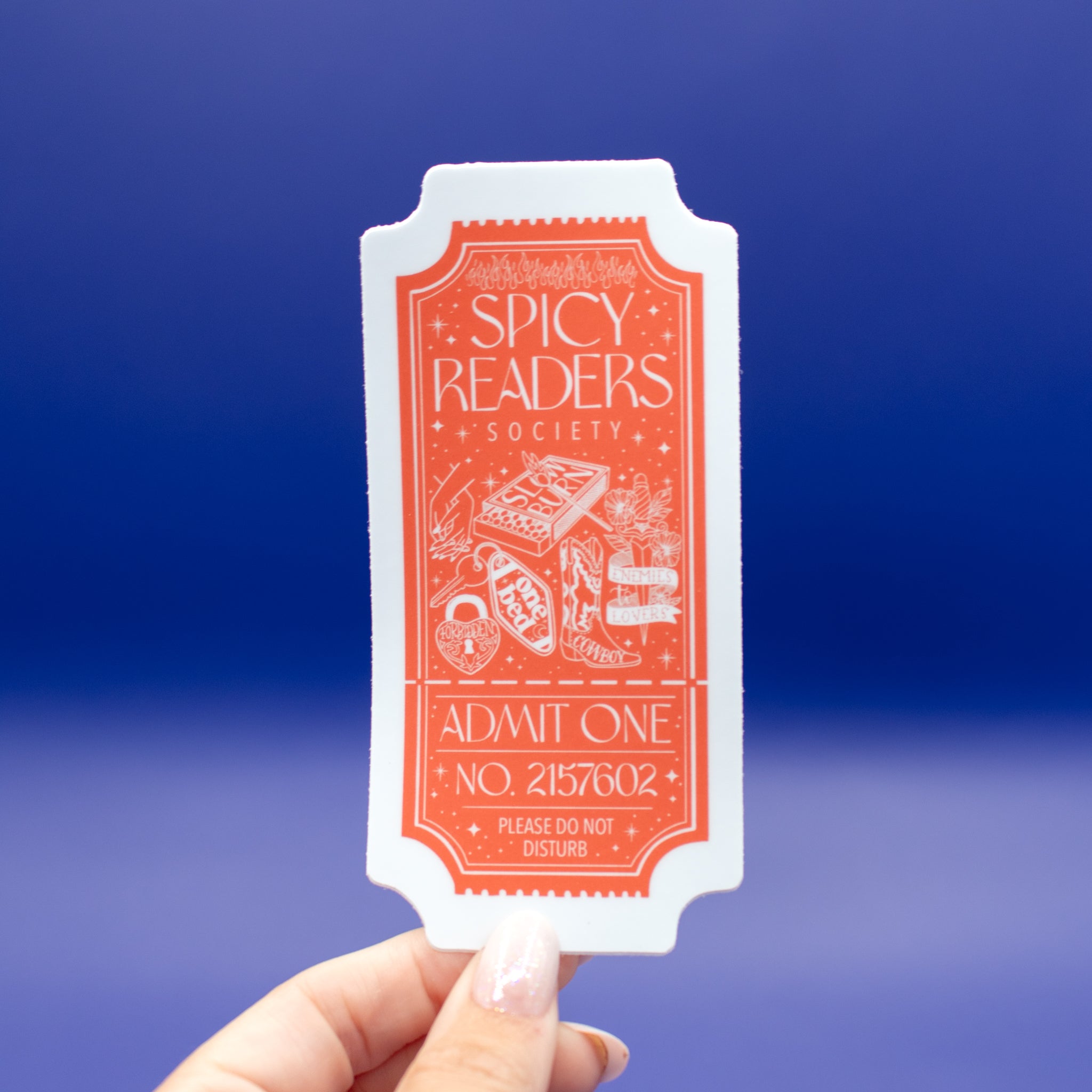 Spicy Readers Society Ticket - Vinyl Sticker – Little Inklings Design