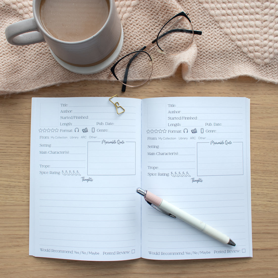 Romance Book Review Notebook – Little Inklings Design